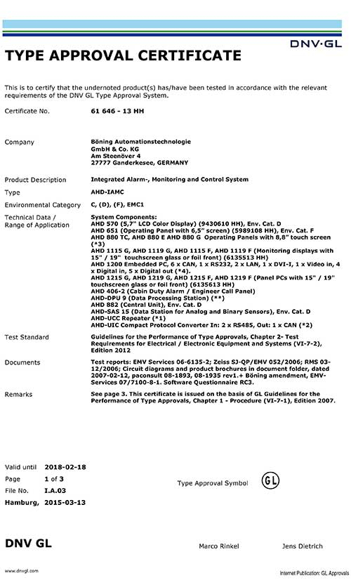 certificado-dnv-gl - Böning Ship Automation – South America